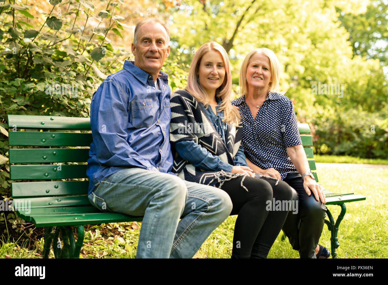 Mother son sit on bench hi-res stock photography and images - Alamy