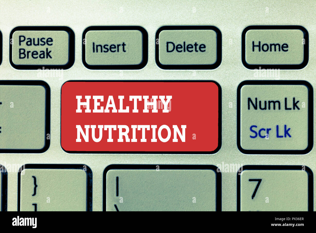 Handwriting text writing Healthy Nutrition. Concept meaning eating a ...