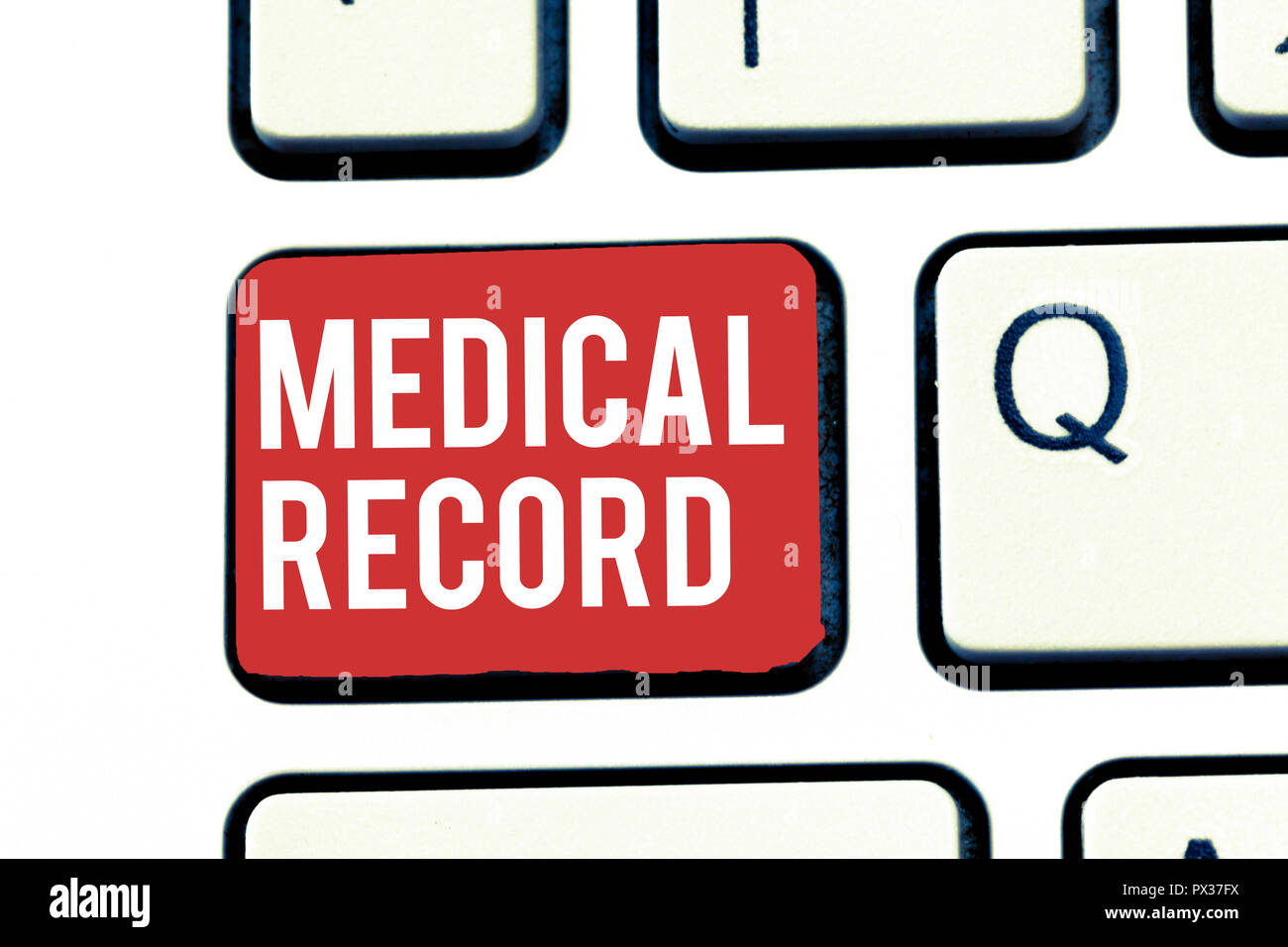 Handwriting text writing Medical Record. Concept meaning In order ...