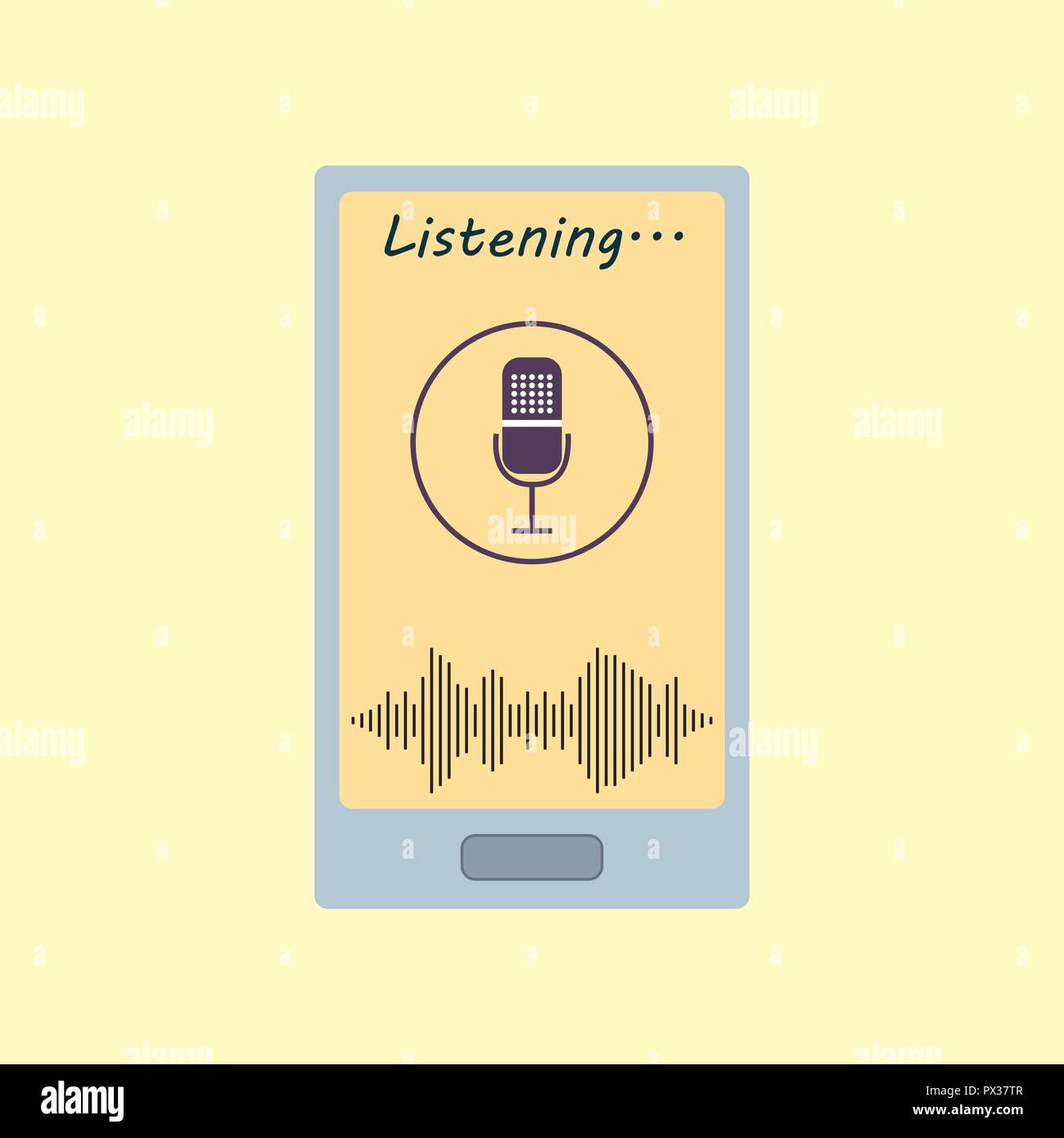 Voice recognition concept in line art style. Artificial intelligence ...