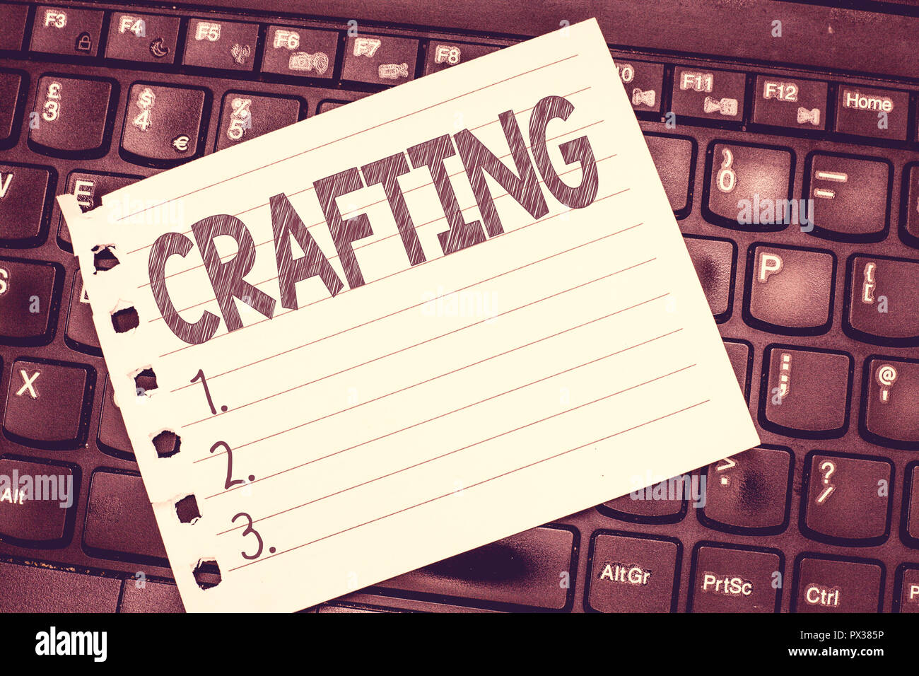 Handwriting text writing Crafting. Concept meaning activity or hobby of ...