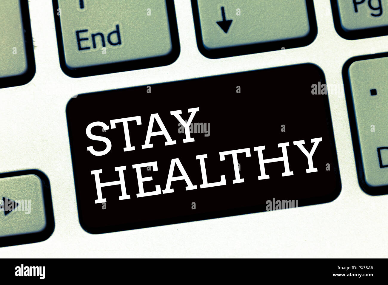 Handwriting text writing Stay Healthy. Concept meaning Keep balanced ...