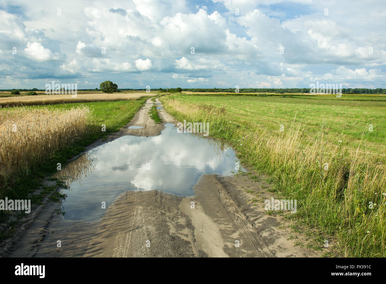 Water Puddle Rural Puddles Road Stock Photos & Water Puddle Rural ...