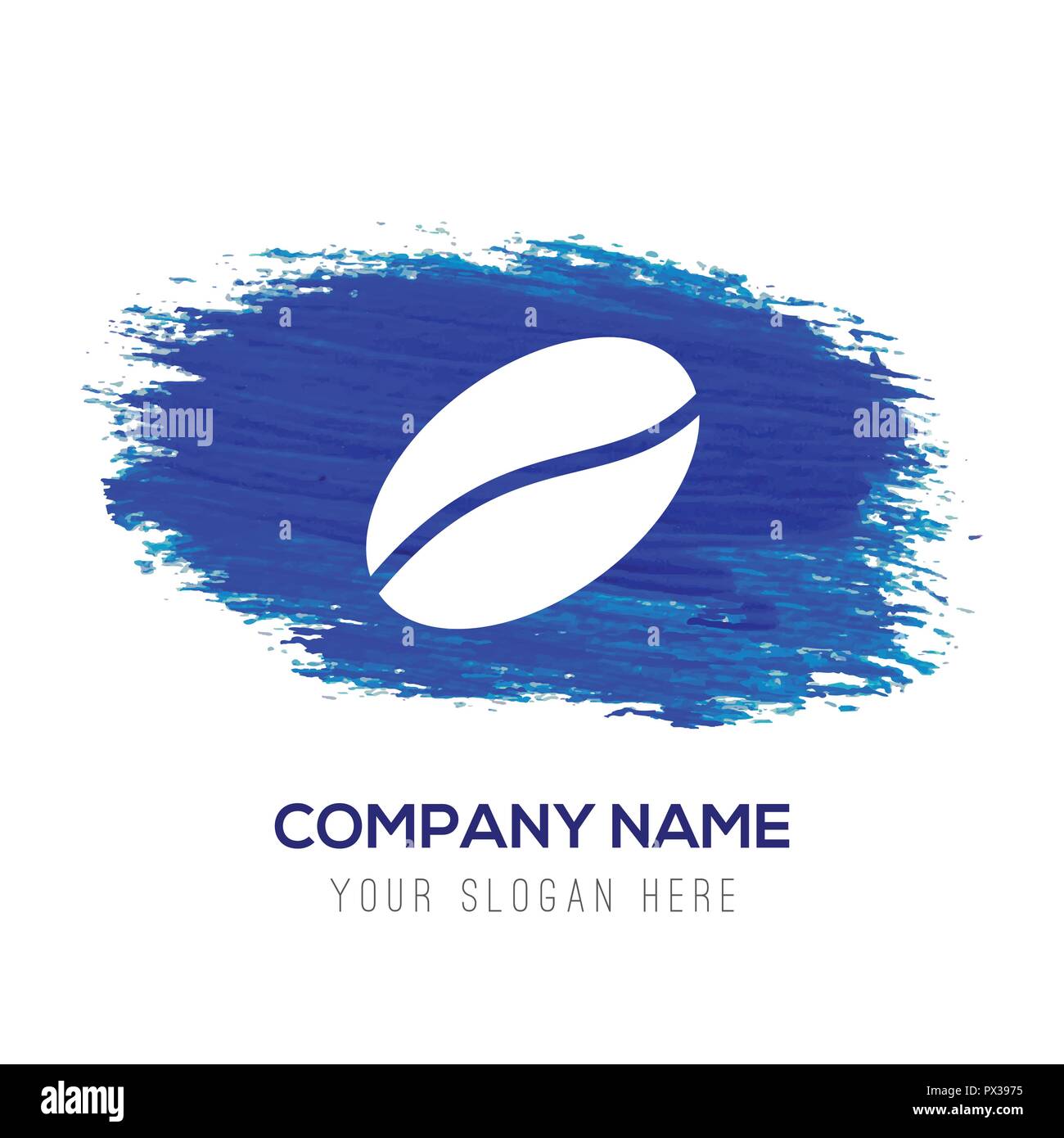 Coffee Seed Icon - Blue watercolor background Stock Vector Image & Art ...