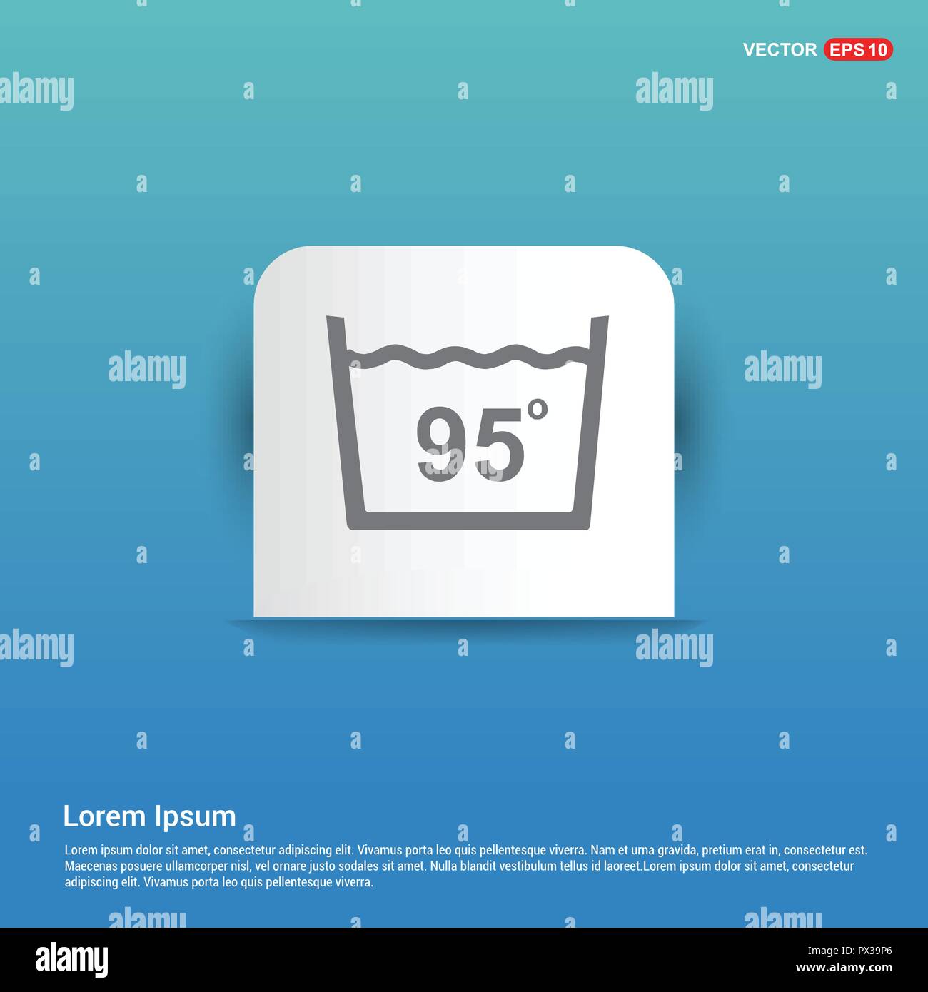 Laundry symbols icon - Blue Sticker button Stock Vector Image & Art - Alamy