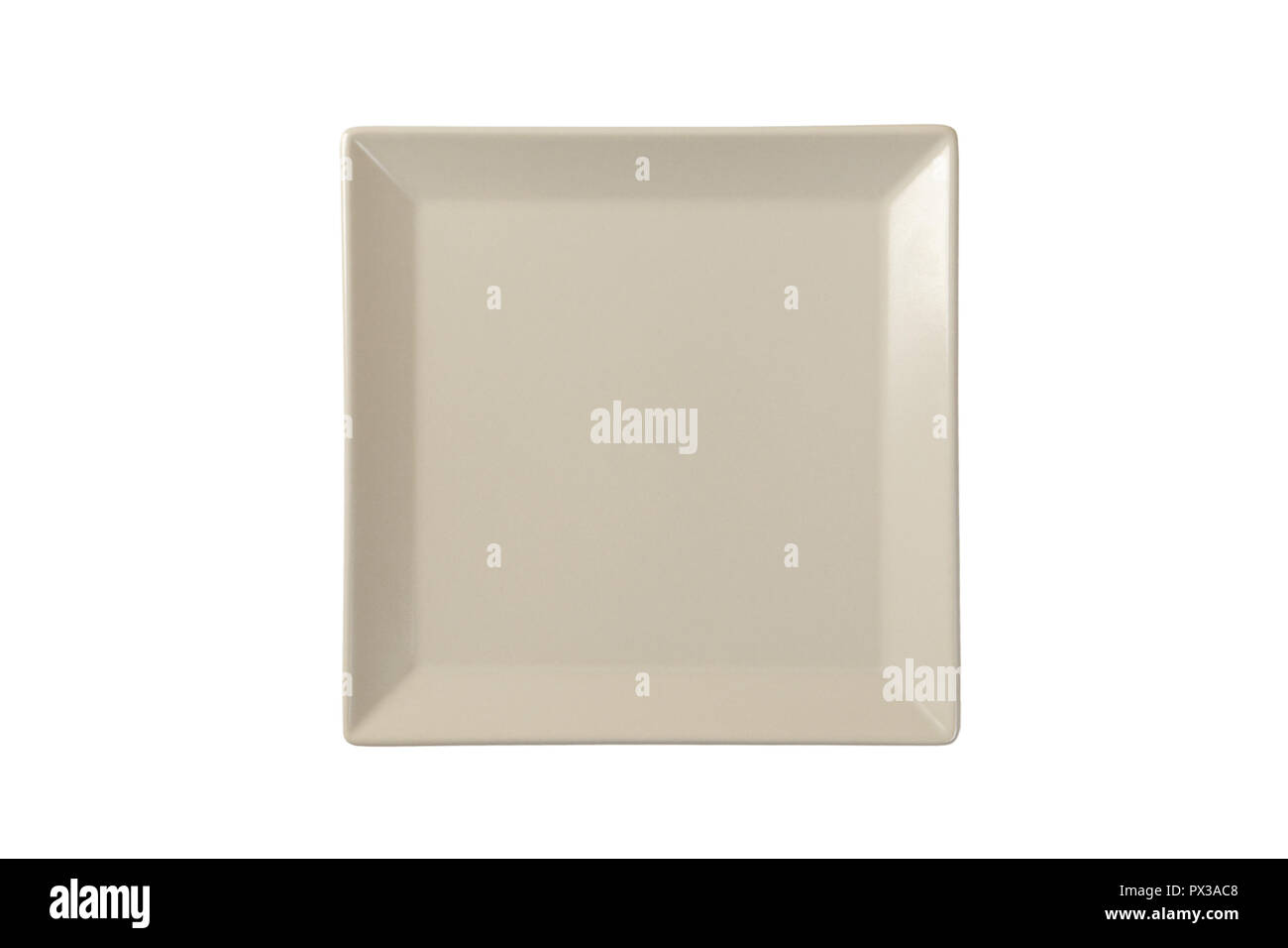 Empty square matte plate, isolated on white background, top view Stock ...