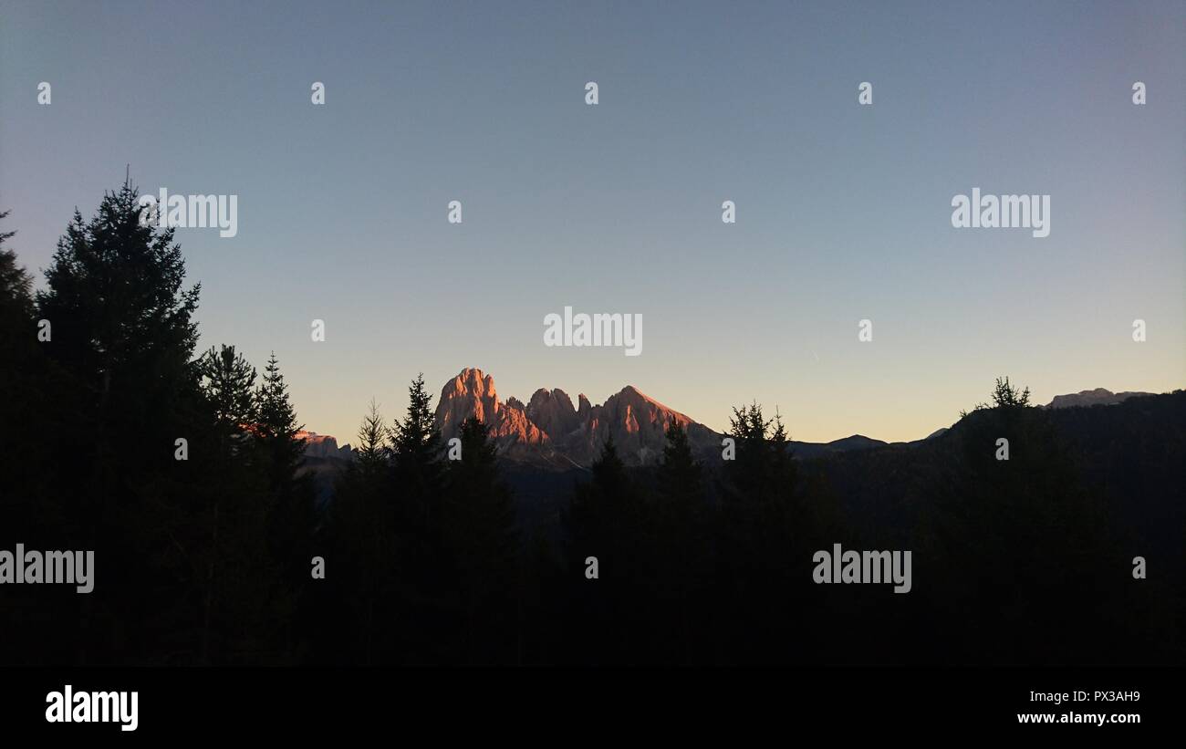 Red Sunset in the Dolomites Stock Photo - Alamy