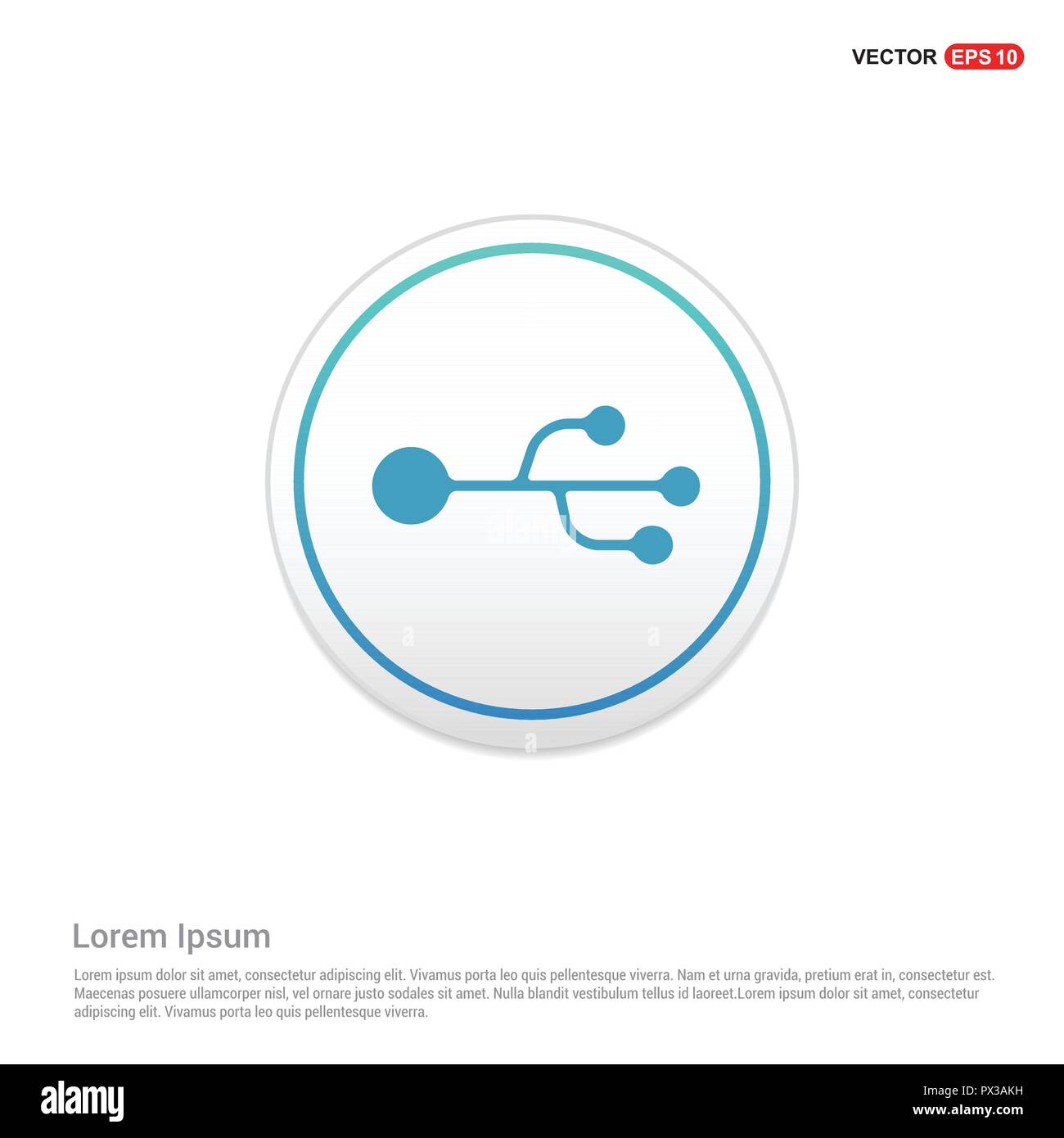 USB Symbol icon - white circle button Stock Vector Image & Art - Alamy