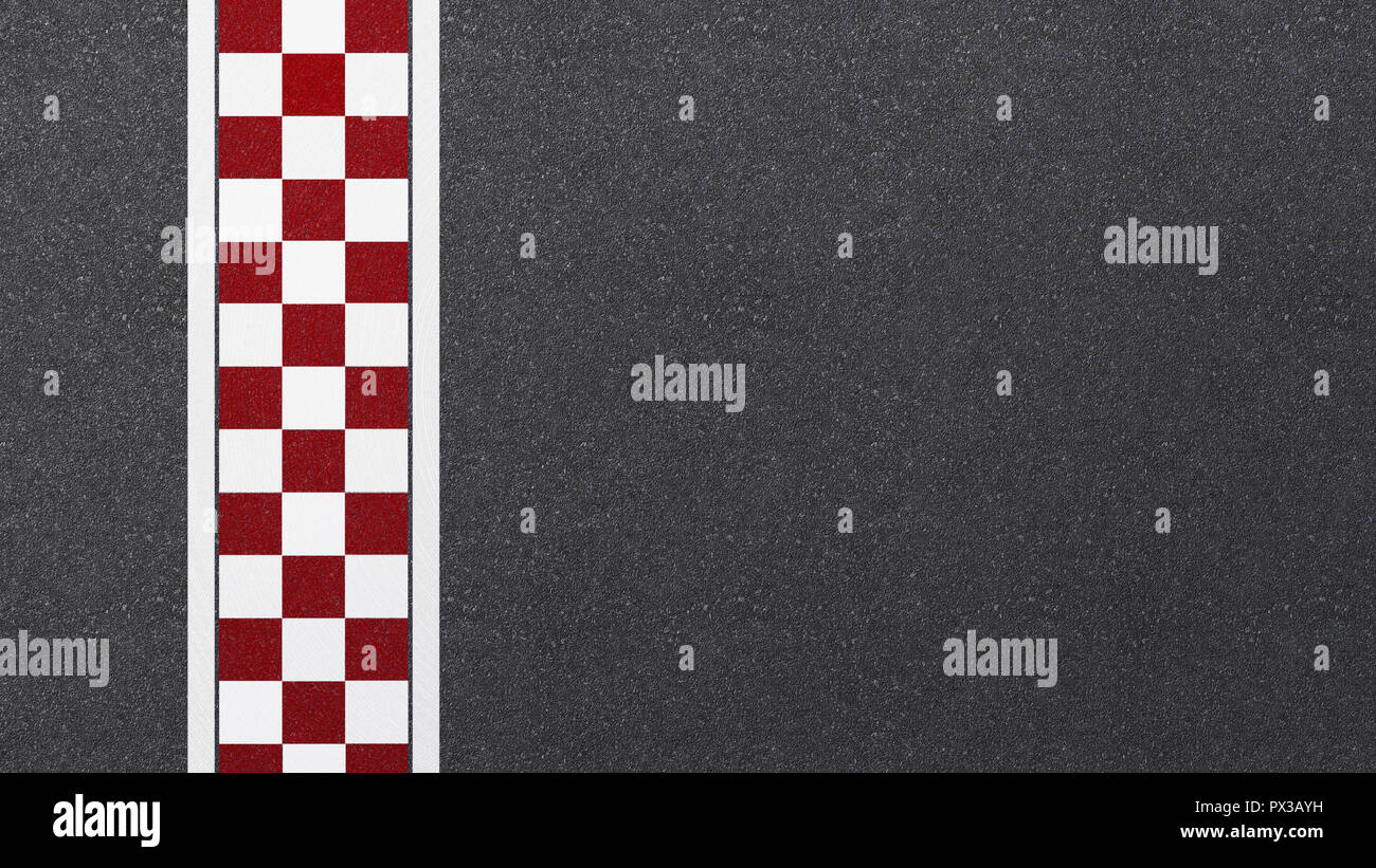 Top aerial view empty asphalt international race track with start and ...