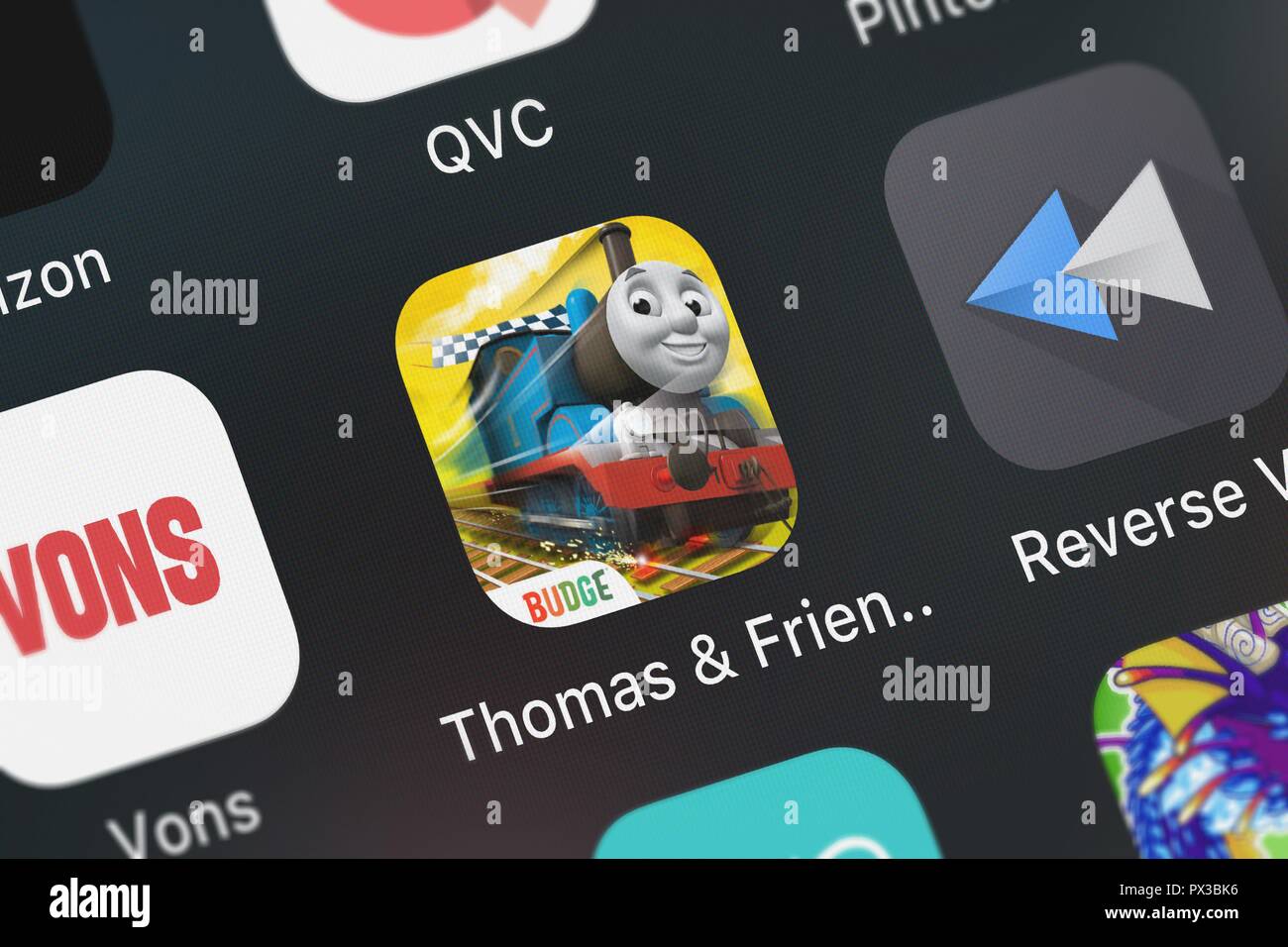 London, United Kingdom - October 19, 2018: Close-up shot of the Thomas ...