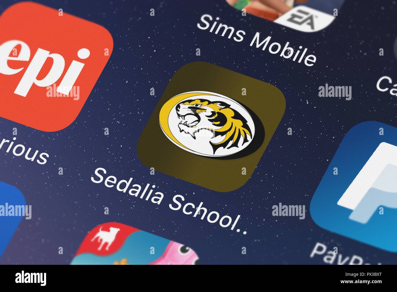 London, United Kingdom - October 19, 2018: Icon of the mobile app Sedalia School District 200 ...