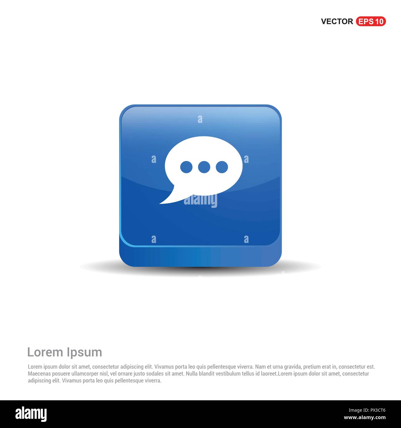 Speech bubble icon - 3d Blue Button Stock Vector Image & Art - Alamy