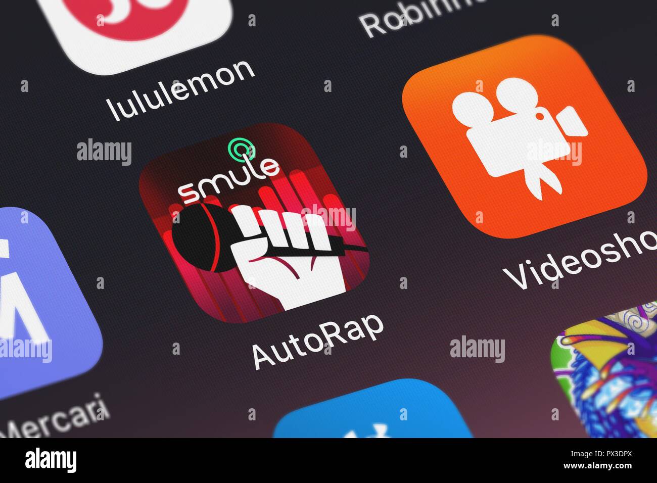 London, United Kingdom - October 19, 2018: Close-up shot of the AutoRap ...