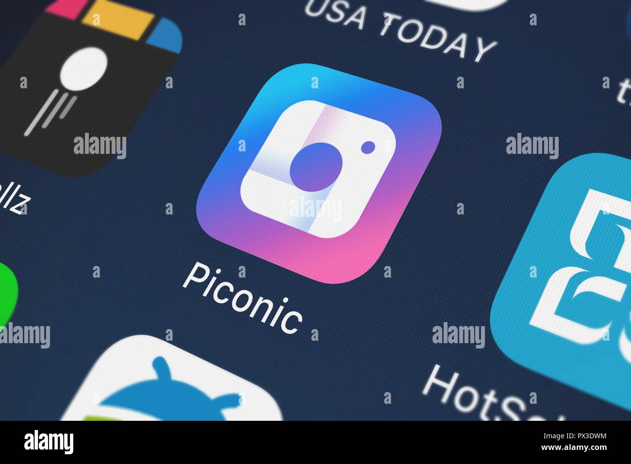 London, United Kingdom - October 19, 2018: Screenshot of the Piconic ...