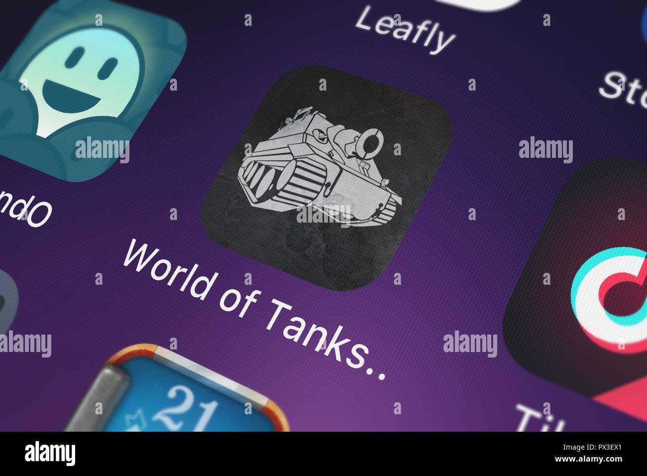 London, United Kingdom - October 19, 2018: Screenshot of the mobile app ...