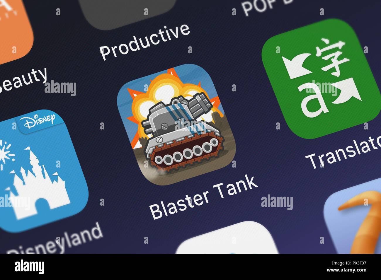 London, United Kingdom - October 19, 2018: Screenshot of the Blaster ...