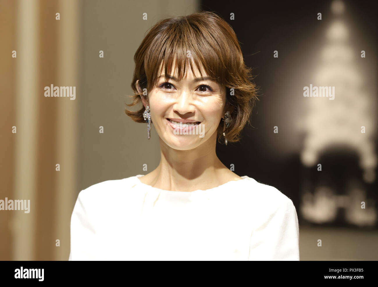 Saitama, Japan. 19th Oct, 2018. Japanese model Hiroko Hatano who wears total 59 million yen ...