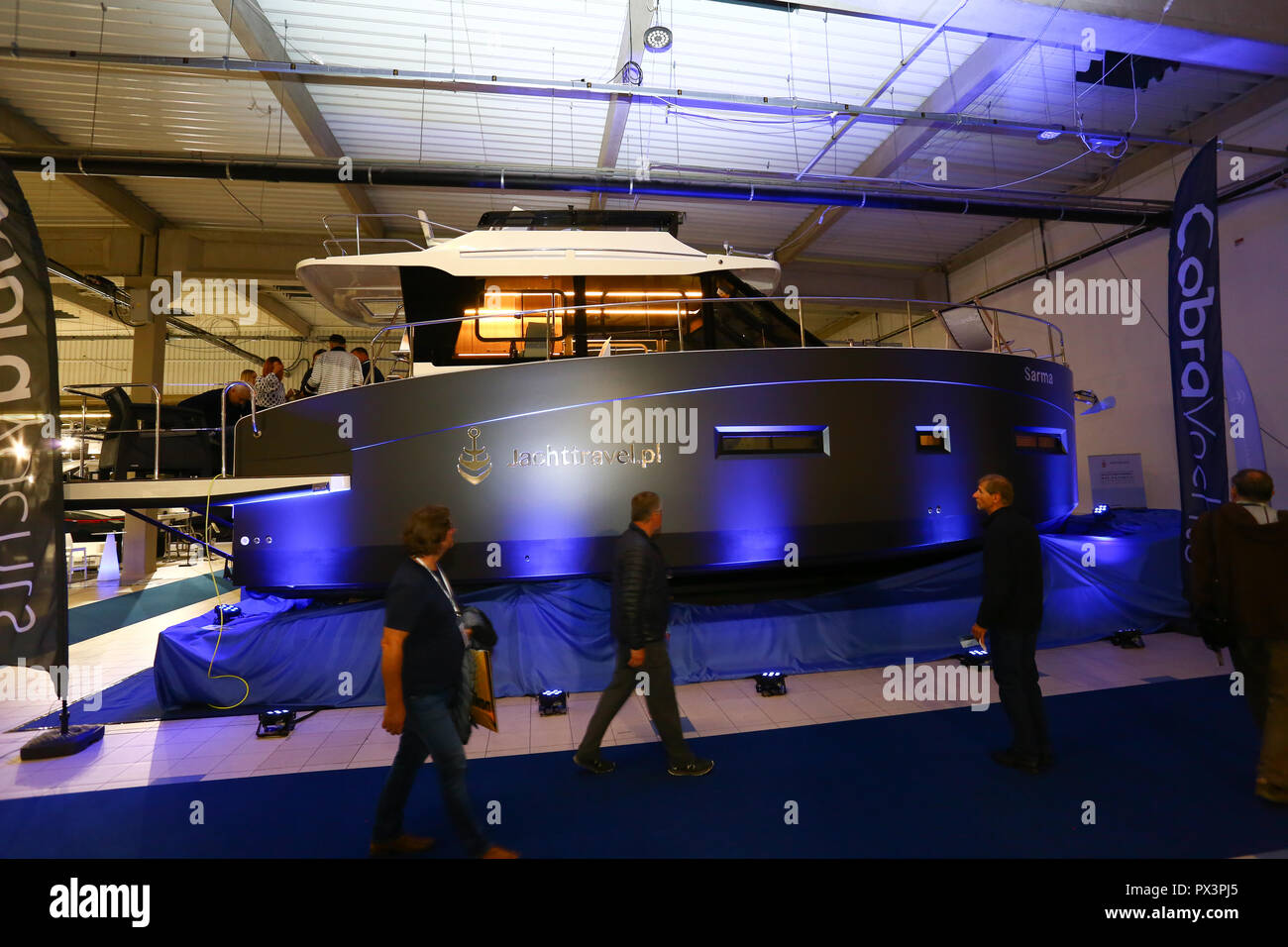 Nadarzyn, Poland, 19th October 2018: Yacht presentation at Yacht Salon ...