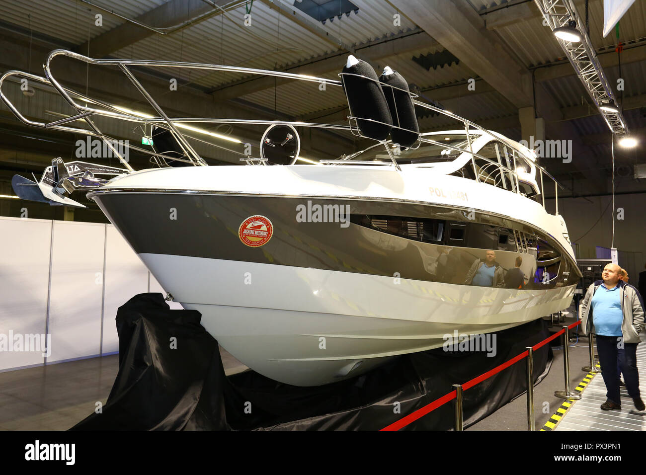 Nadarzyn, Poland, 19th October 2018: Yacht presentation at Yacht Salon ...