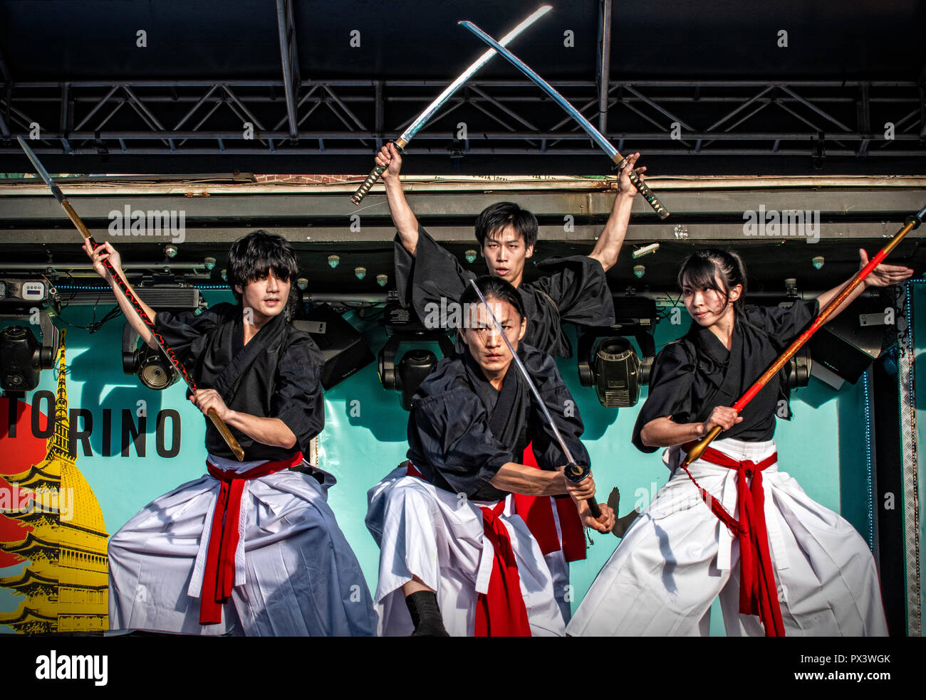 Italy Piedmont Turin Japan week - Inauguration in Piazza Castello with ...
