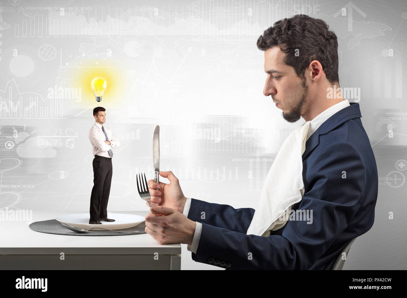 Giant fork man hi-res stock photography and images - Alamy