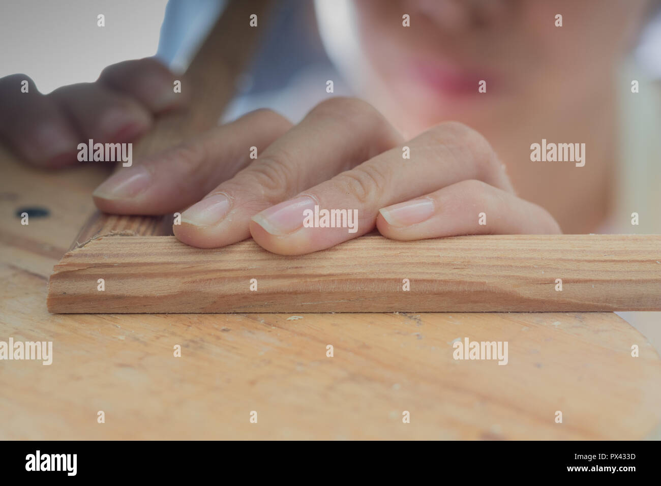 Female woodworker hi-res stock photography and images - Alamy