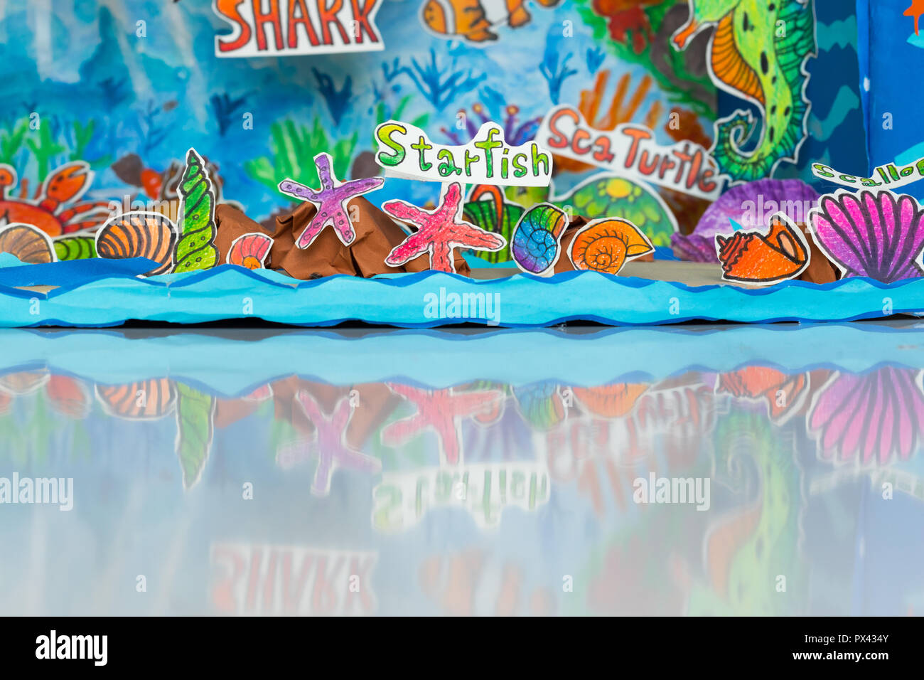 Life under water paper art Stock Photo - Alamy