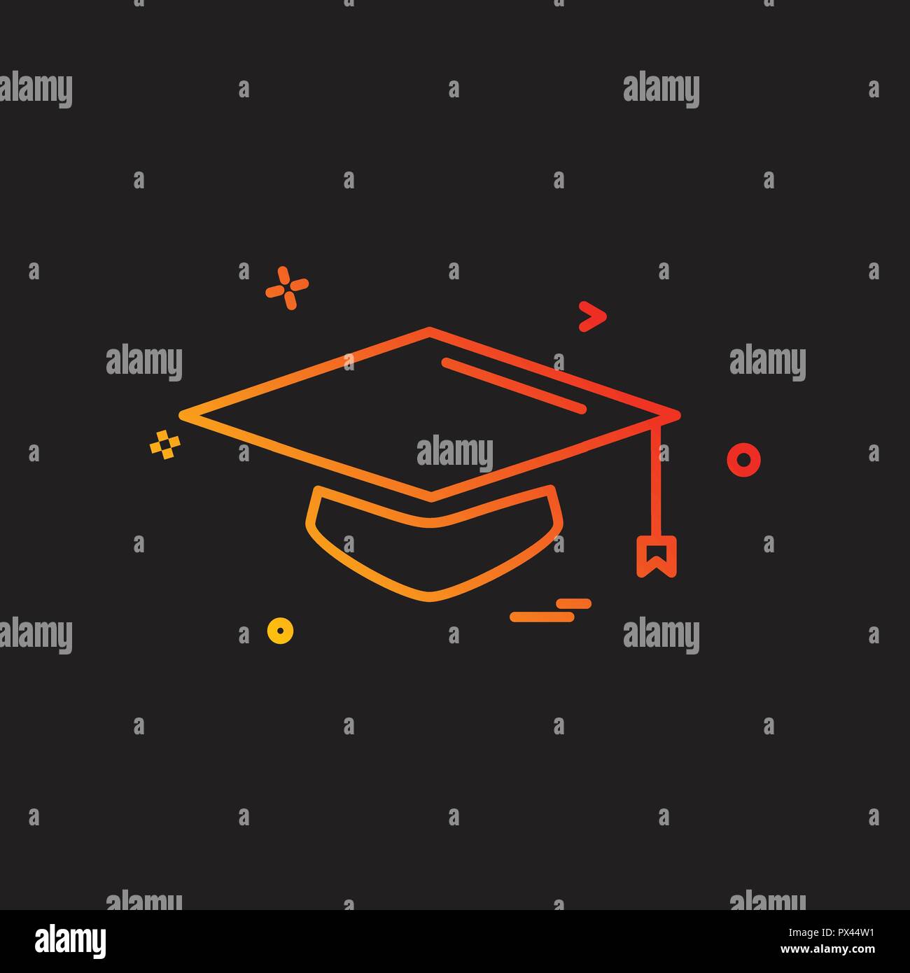 Convocation cap icon design vector Stock Vector Image & Art - Alamy