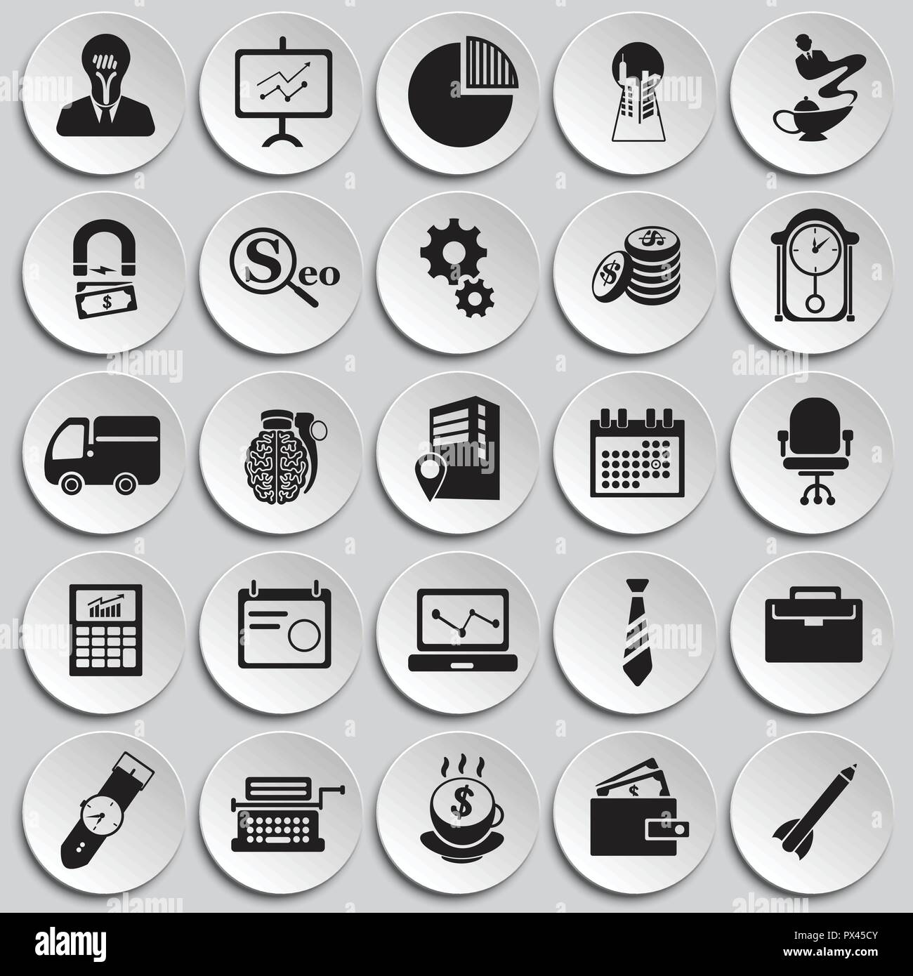 Business icons set on background Stock Vector Image & Art - Alamy