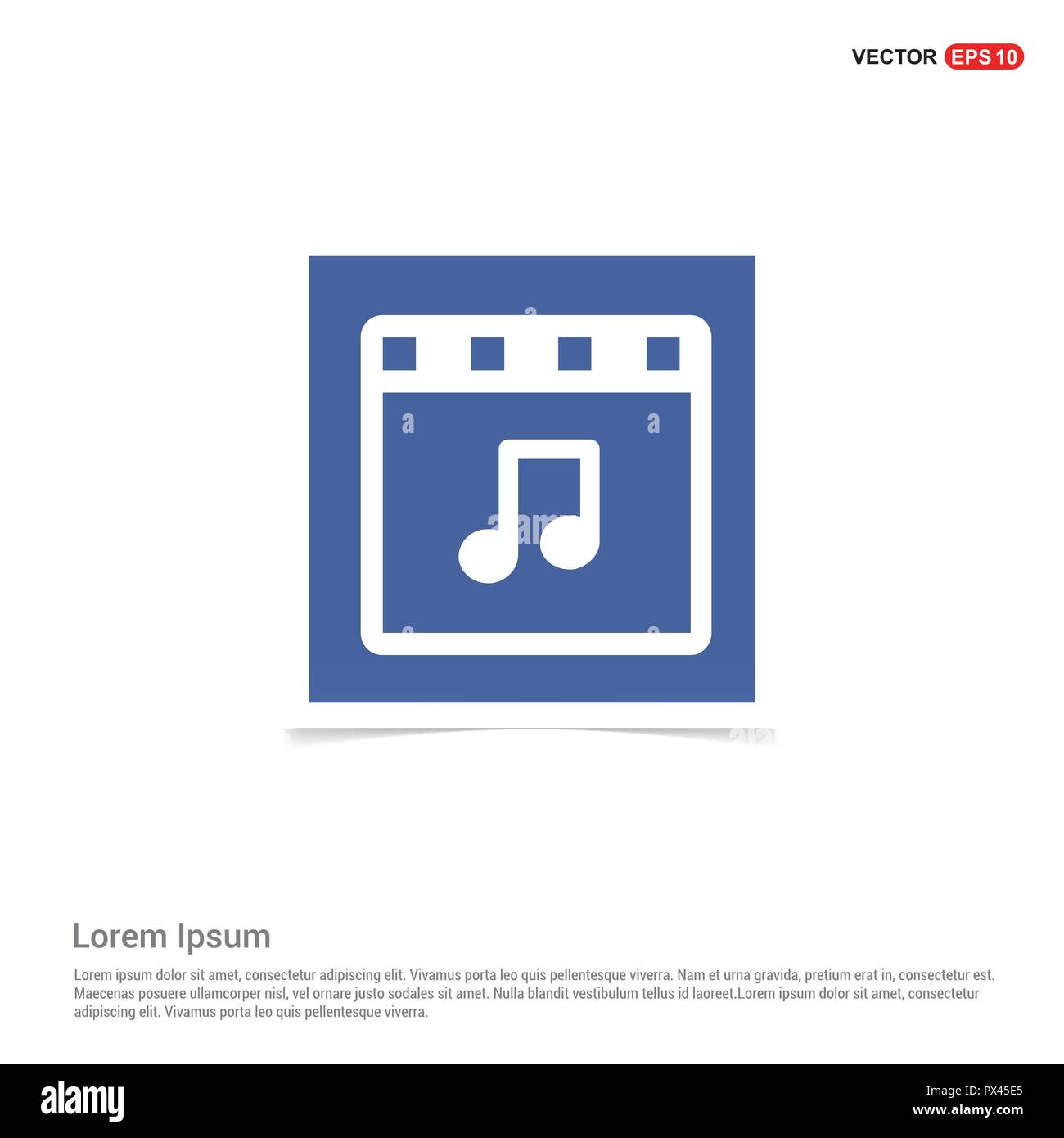 Music Symbol icon - Blue photo Frame Stock Vector Image & Art - Alamy