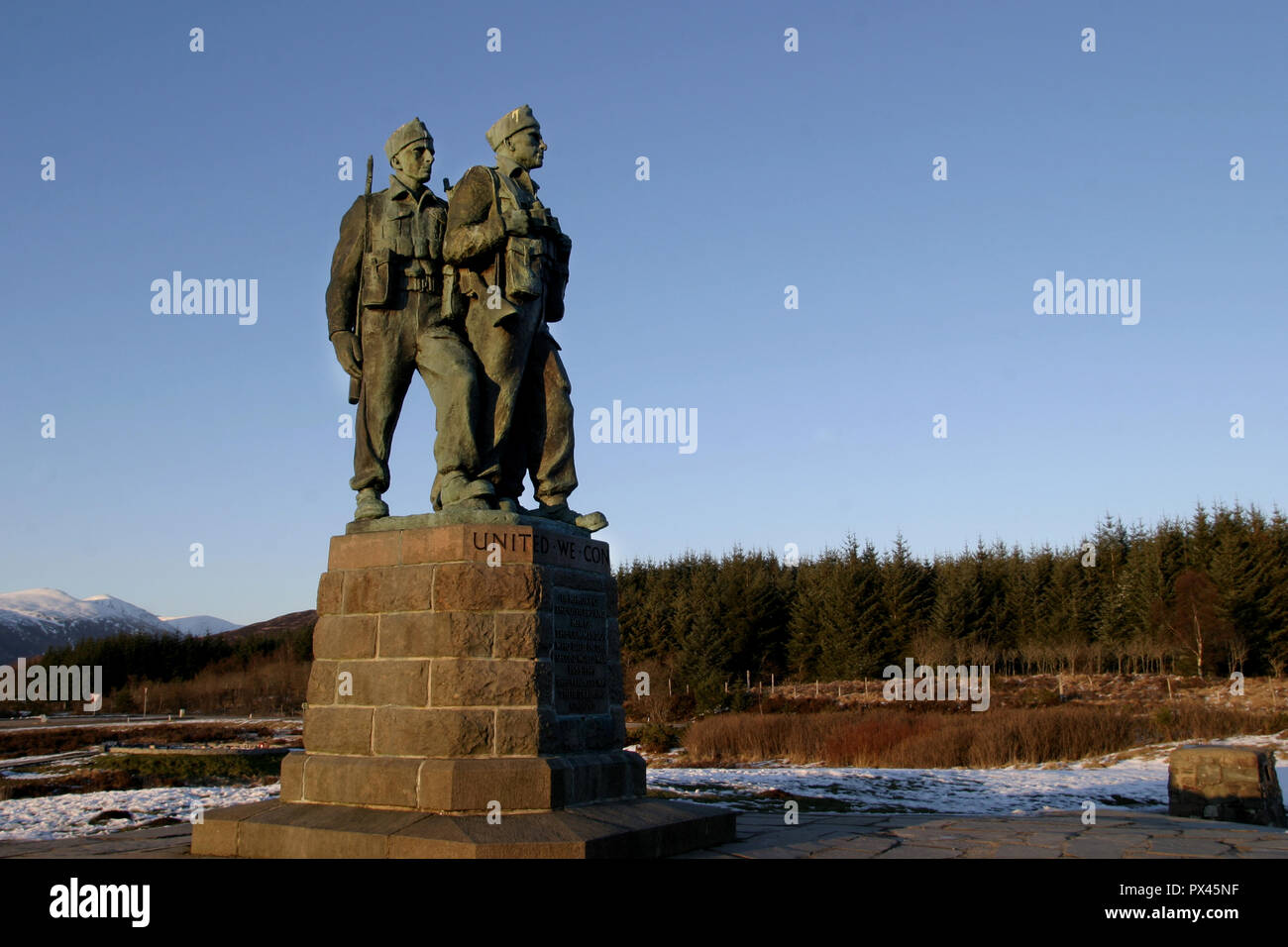 The Commando War memorial at the small village of Spean Bridge in the ...
