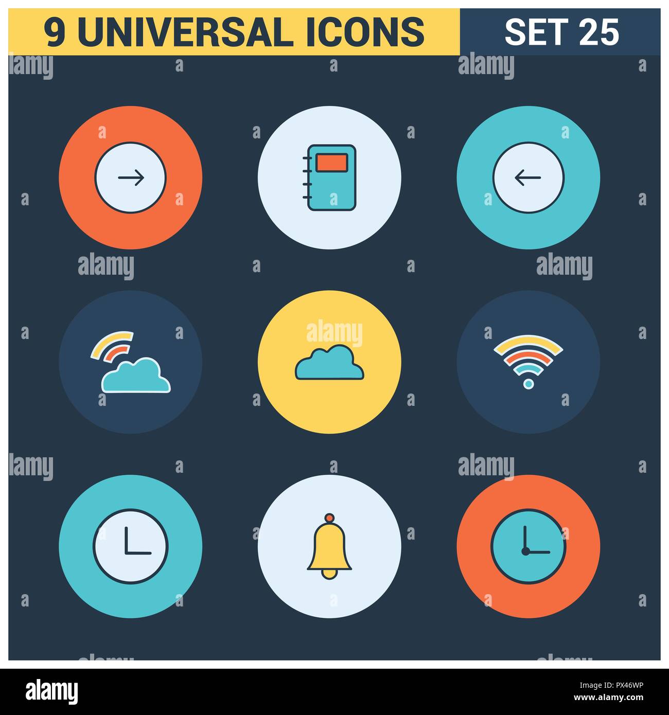 Universal icons set vector Stock Vector Image & Art - Alamy