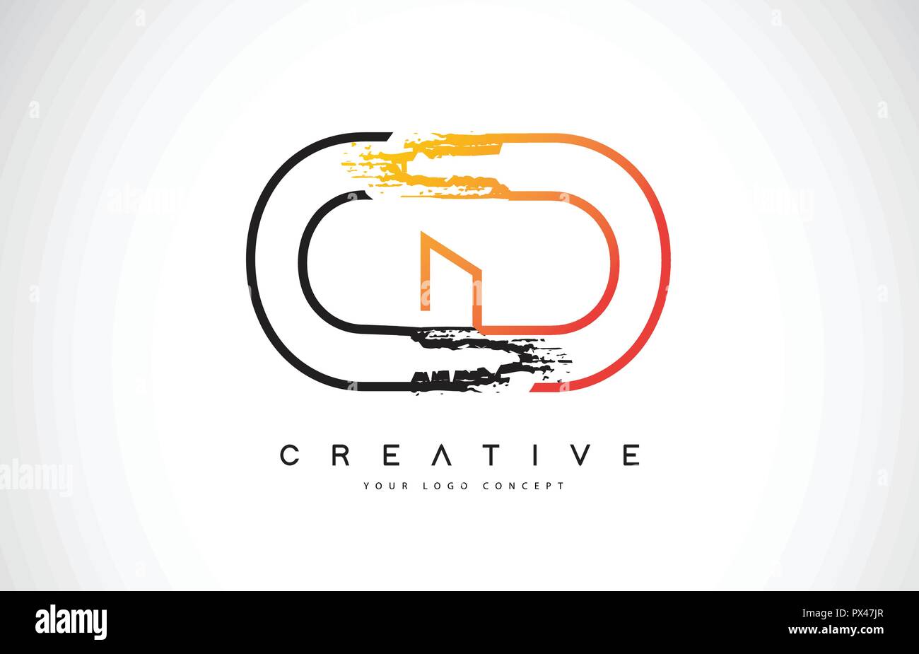 CD Creative Modern Logo Design Vetor with Orange and Black Colors ...