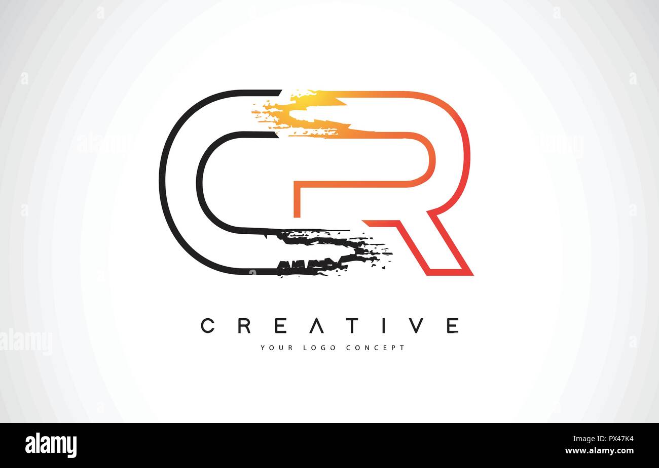 CR Creative Modern Logo Design Vetor with Orange and Black Colors ...