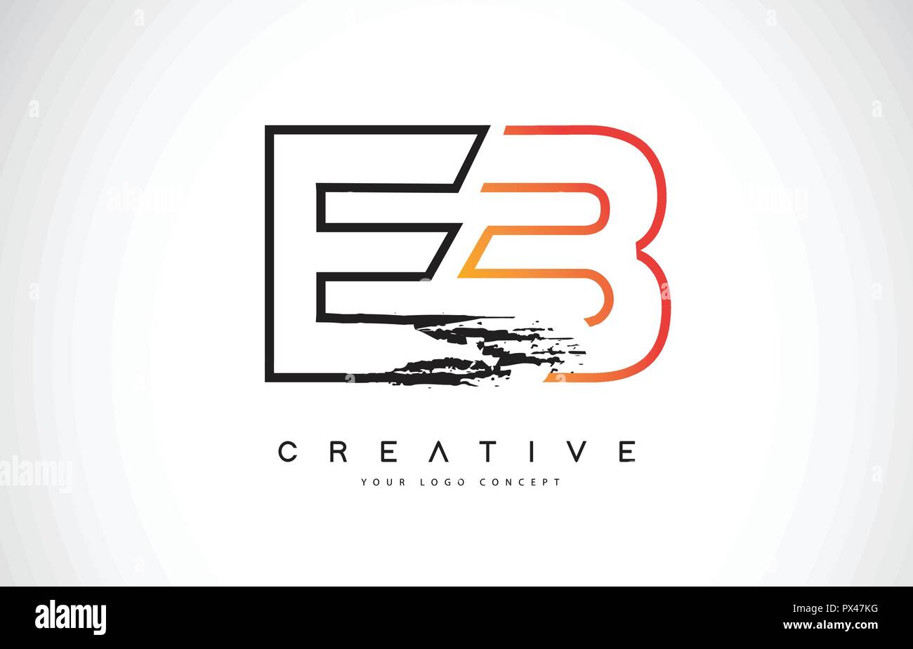 EB Creative Modern Logo Design Vetor with Orange and Black Colors ...