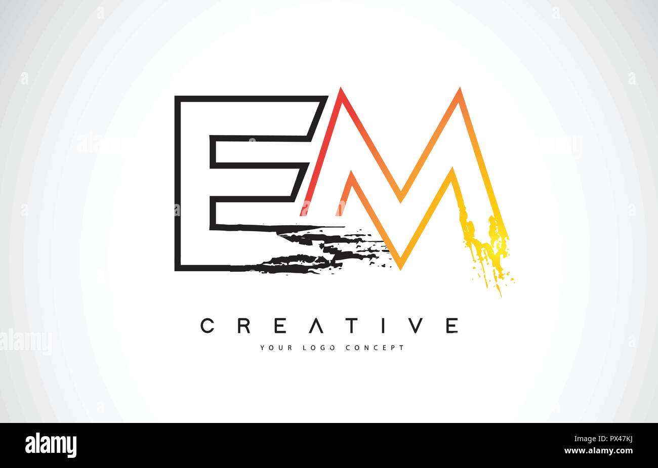 EM Creative Modern Logo Design Vetor with Orange and Black Colors ...