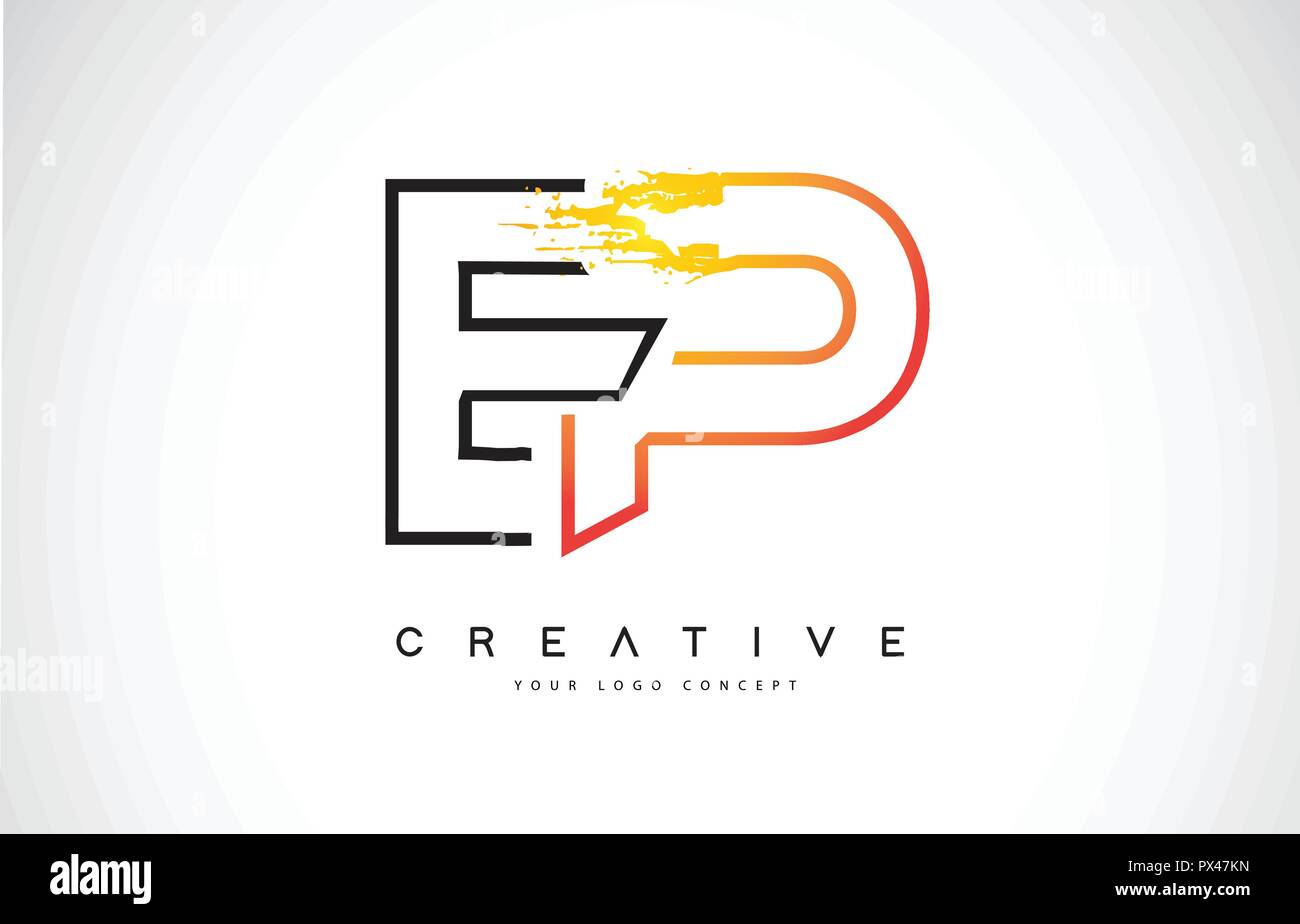 EP Creative Modern Logo Design Vetor with Orange and Black Colors ...
