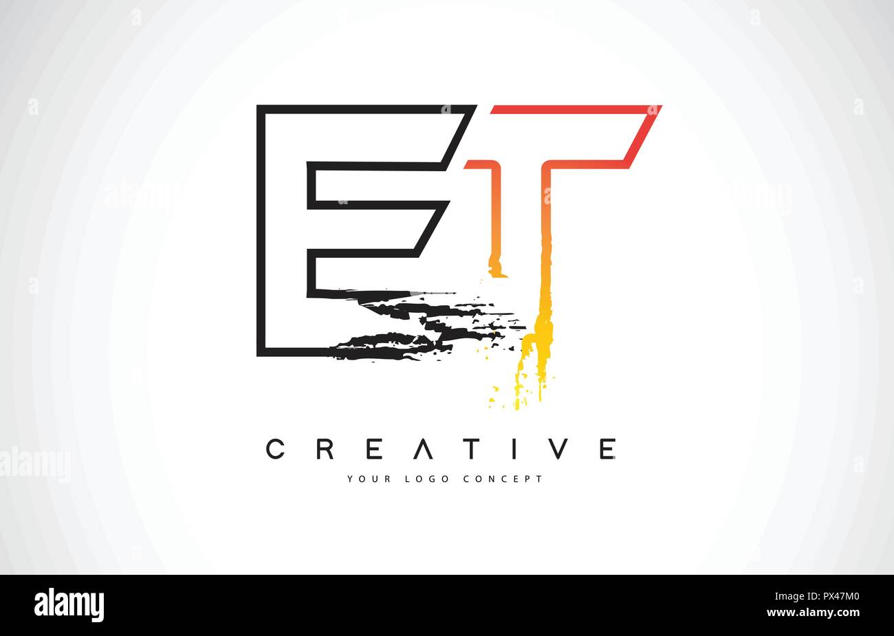 ET Creative Modern Logo Design Vetor with Orange and Black Colors ...