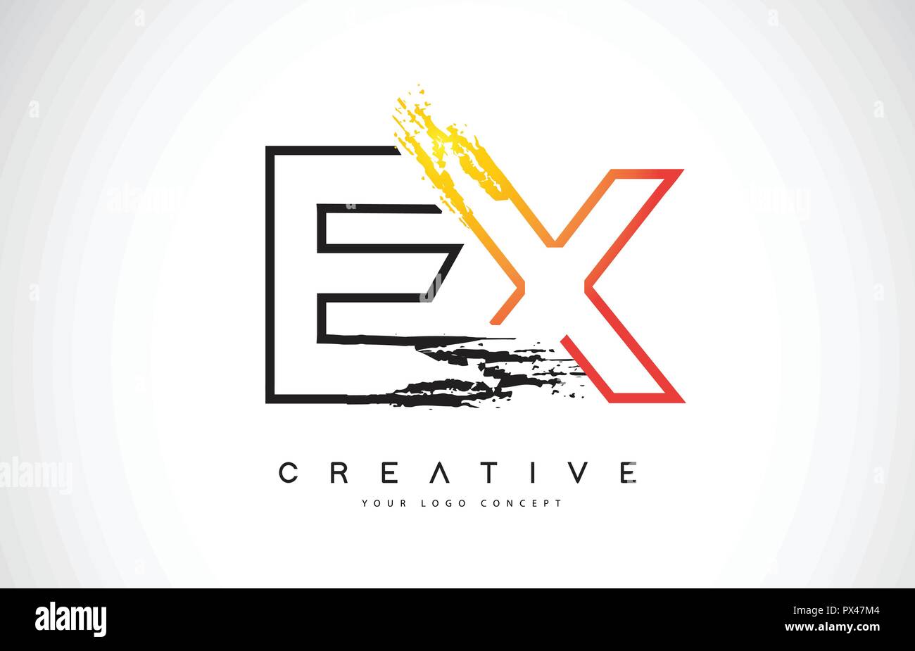 EX Creative Modern Logo Design Vetor with Orange and Black Colors ...