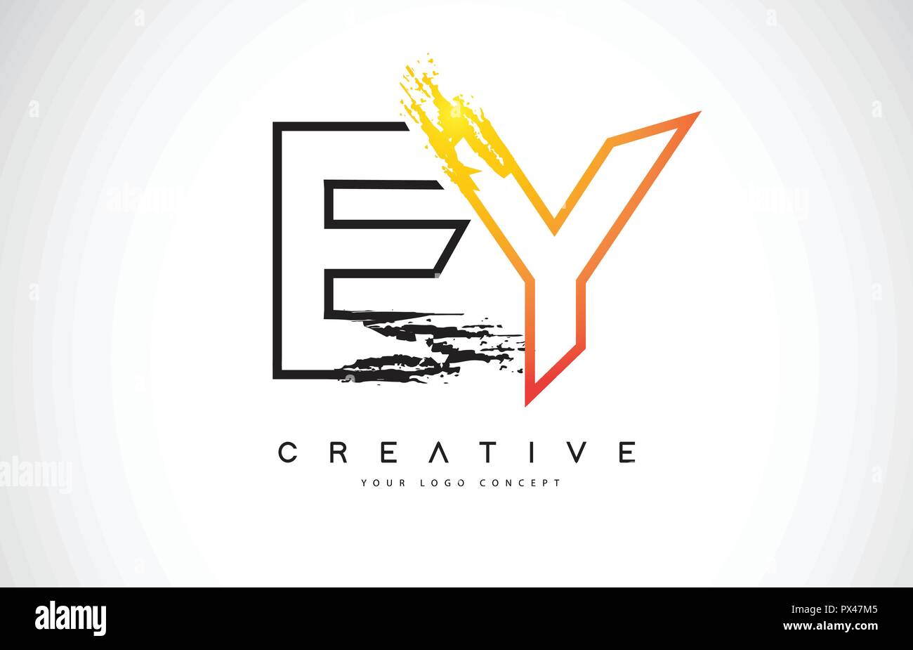 EY Creative Modern Logo Design Vetor with Orange and Black Colors ...