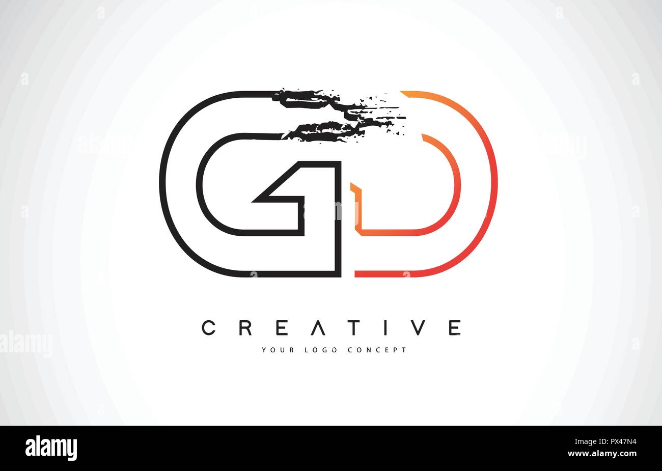 GD Creative Modern Logo Design Vetor with Orange and Black Colors ...