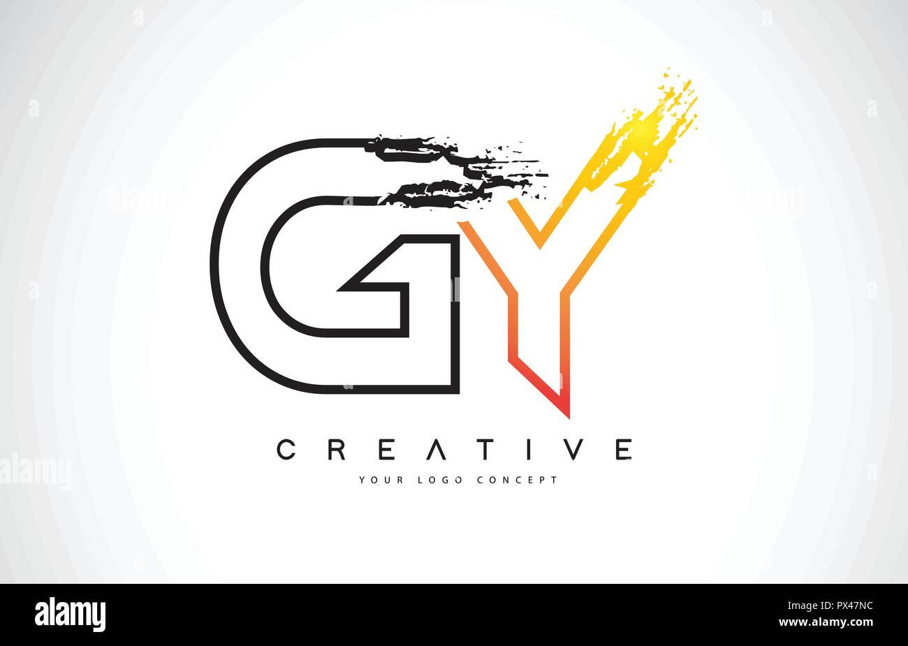 GY Creative Modern Logo Design Vetor with Orange and Black Colors ...