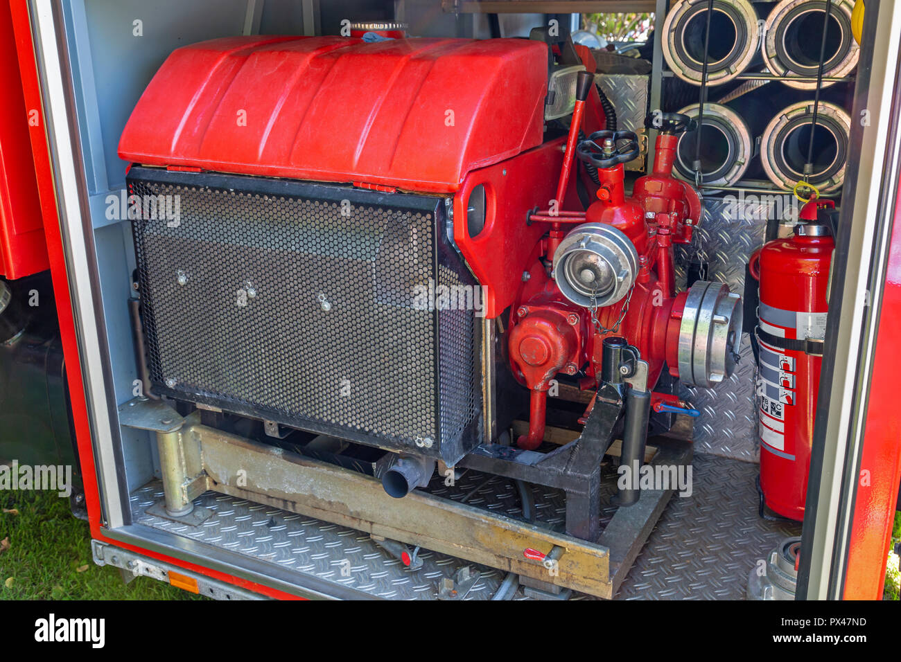 Interior view of a german fire truck Stock Photo - Alamy