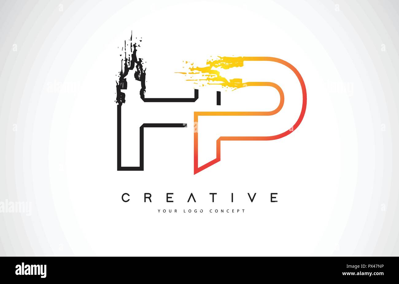 HP Creative Modern Logo Design Vetor with Orange and Black Colors ...