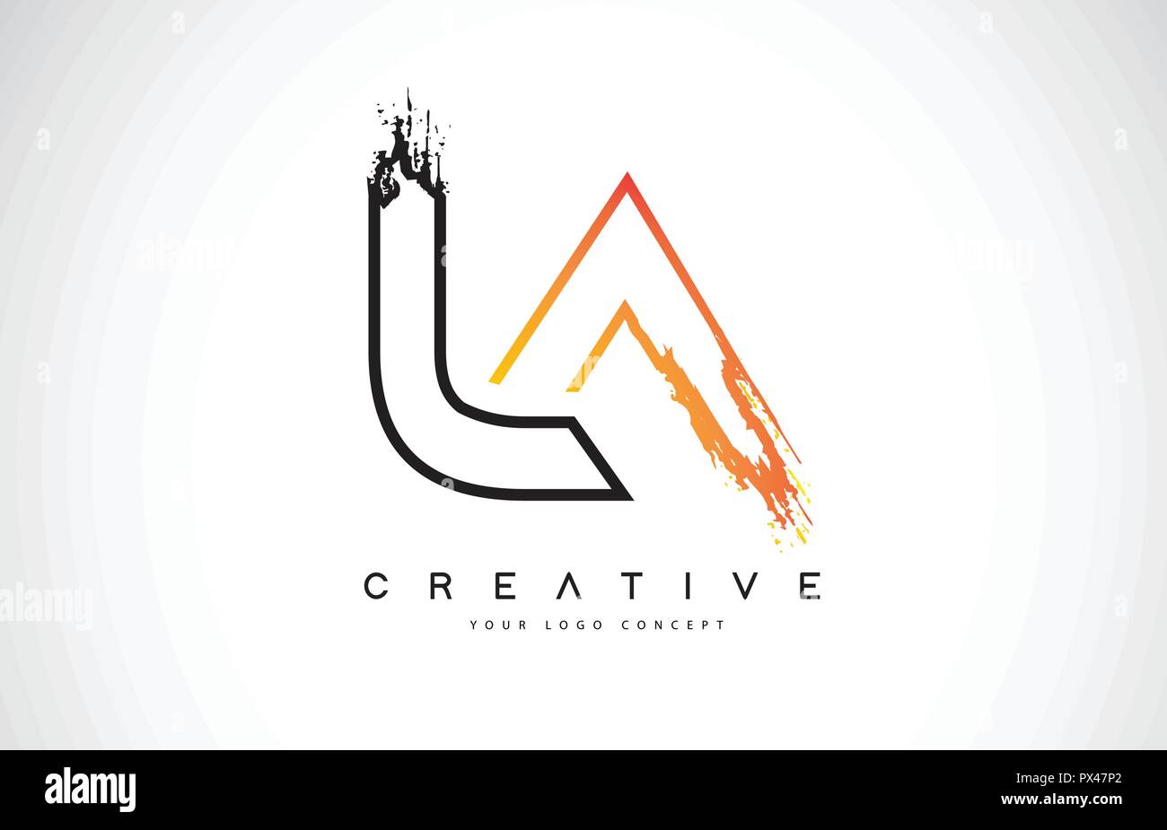 LA Creative Modern Logo Design Vetor with Orange and Black Colors ...