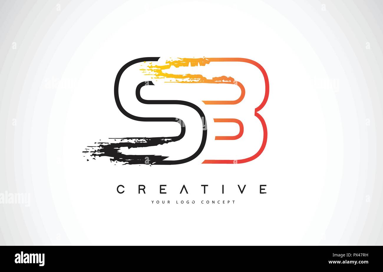 SB Creative Modern Logo Design Vetor with Orange and Black Colors ...