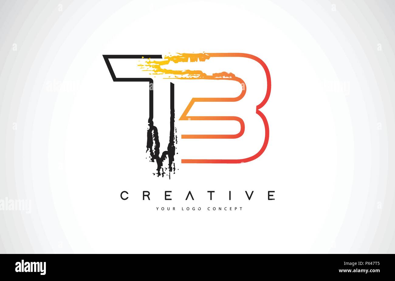 TB Creative Modern Logo Design Vetor with Orange and Black Colors ...