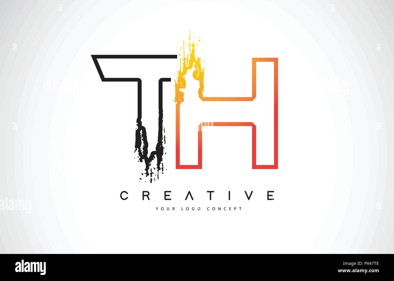 TH Creative Modern Logo Design Vetor with Orange and Black Colors ...