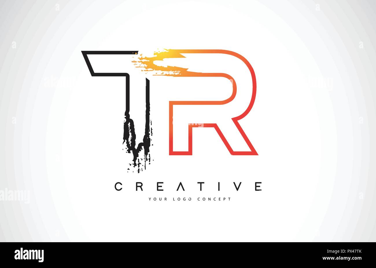 TR Creative Modern Logo Design Vetor with Orange and Black Colors ...