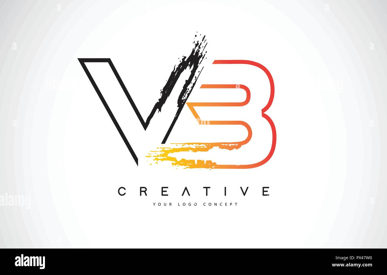 VB Creative Modern Logo Design Vetor with Orange and Black Colors ...